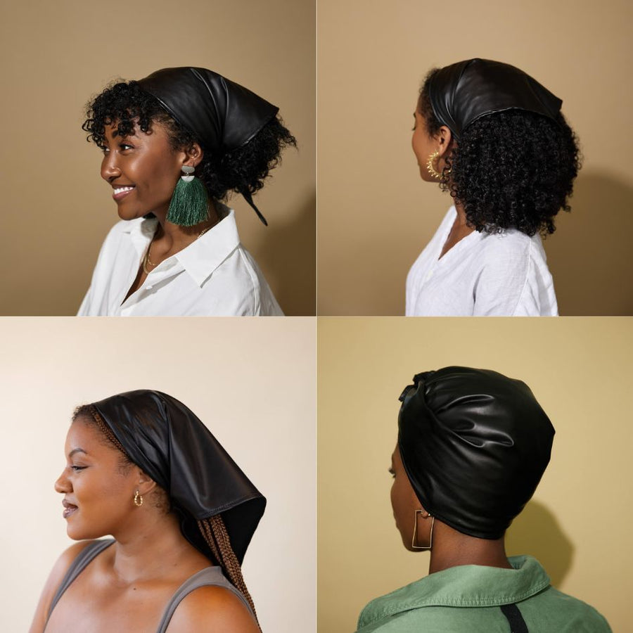 Tumbao Black Faux Leather Triangle Bandana – Fanm Djanm