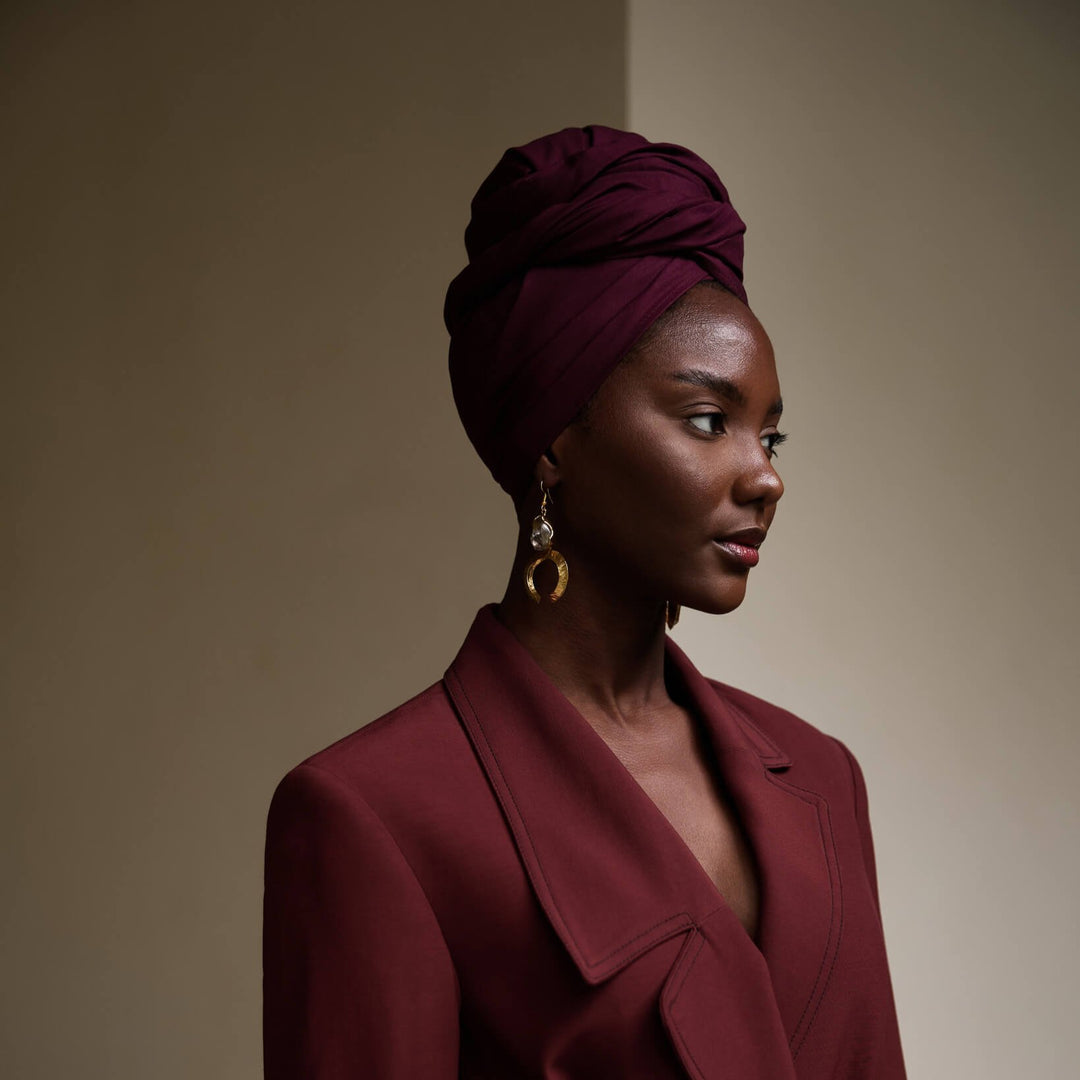 Siduri Deep Burgundy Cotton Headwrap – Fanm Djanm