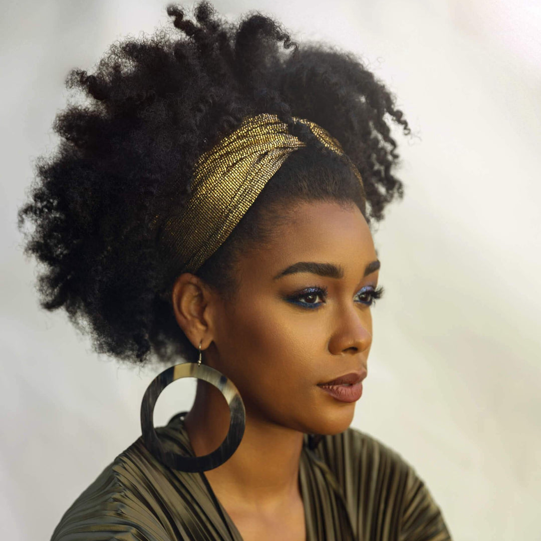 Zetwal Metallic Gold Twisted Headband – Fanm Djanm